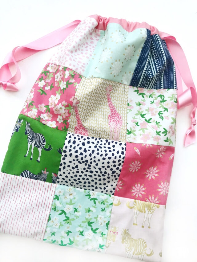 Patchwork Drawstring Bag Tutorial Story - The Polka Dot Chair