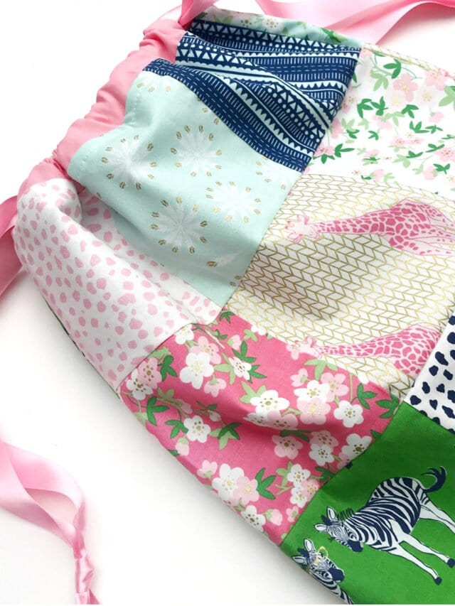 Patchwork Drawstring Bag Tutorial Story - The Polka Dot Chair