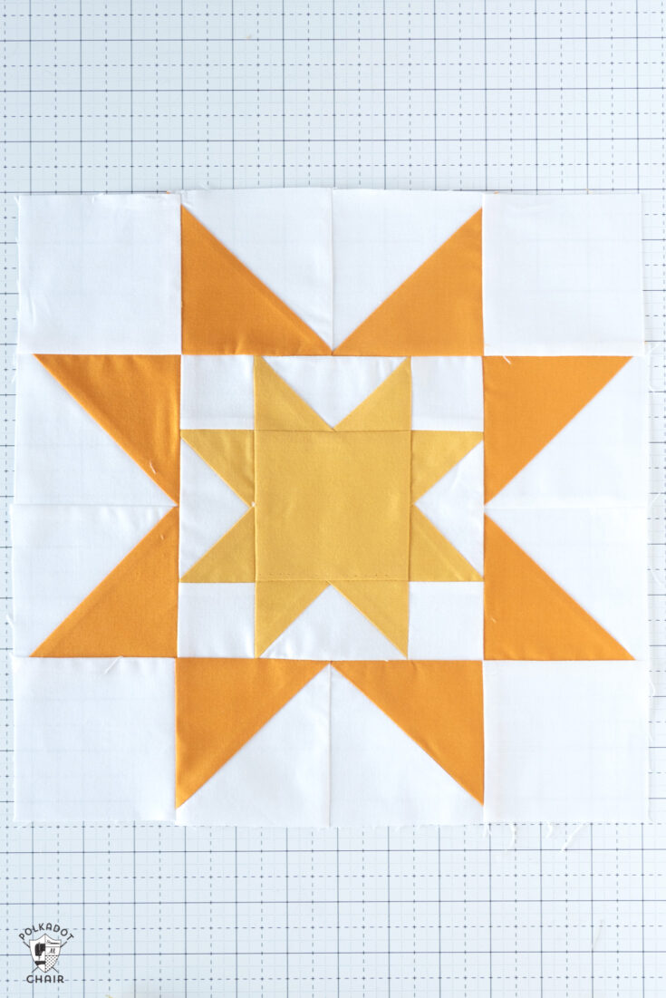 Sunshine Quilt Block; Choose Happiness Quilt Pattern | Polka Dot Chair