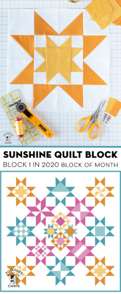 Sunshine Quilt Block; Choose Happiness Quilt Pattern | Polka Dot Chair