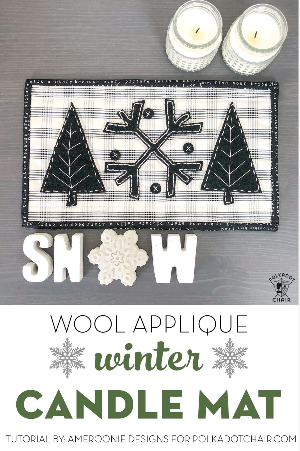 Wool Applique Winter Mat Tutorial - The Polka Dot Chair