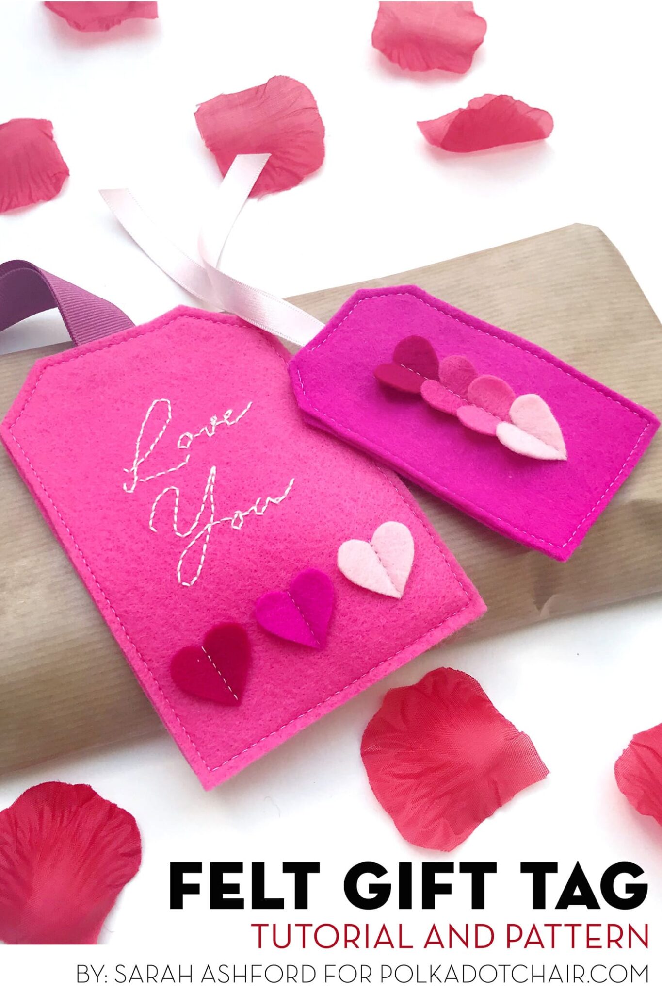 Hand Embroidered Felt Gift Tag Tutorial - The Polka Dot Chair