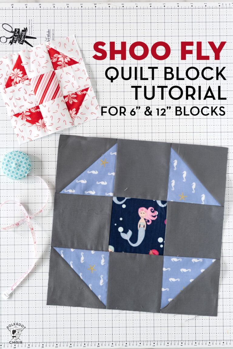 Free Pattern for a 6 and 12 inch Shoo Fly Quilt Block | Polka Dot Chair