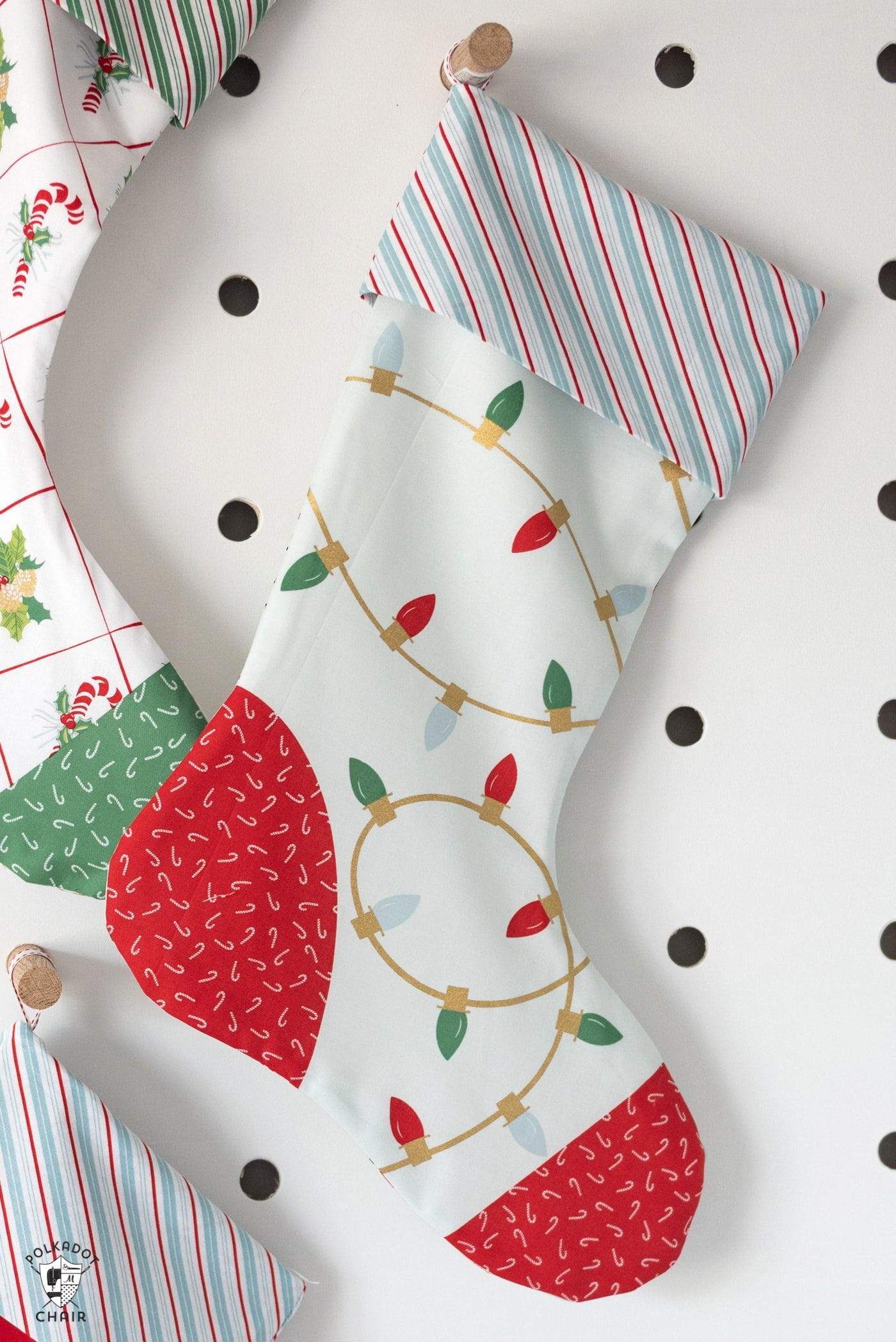 Simple Christmas Stocking Tutorial - The Polka Dot Chair