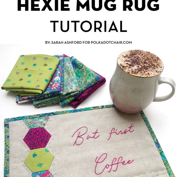 Embroidered Hexie Mug Rug Pattern - The Polka Dot Chair