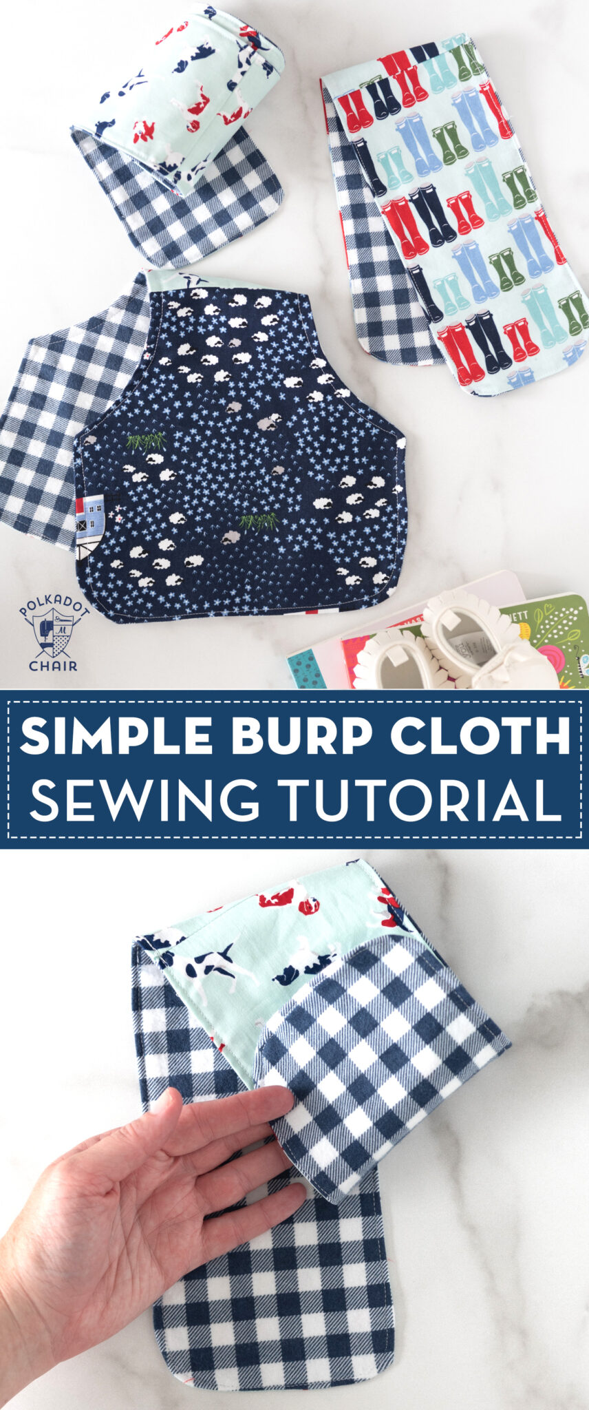 Easy Peasy Baby Burp Cloth Sewing Pattern - The Polka Dot Chair