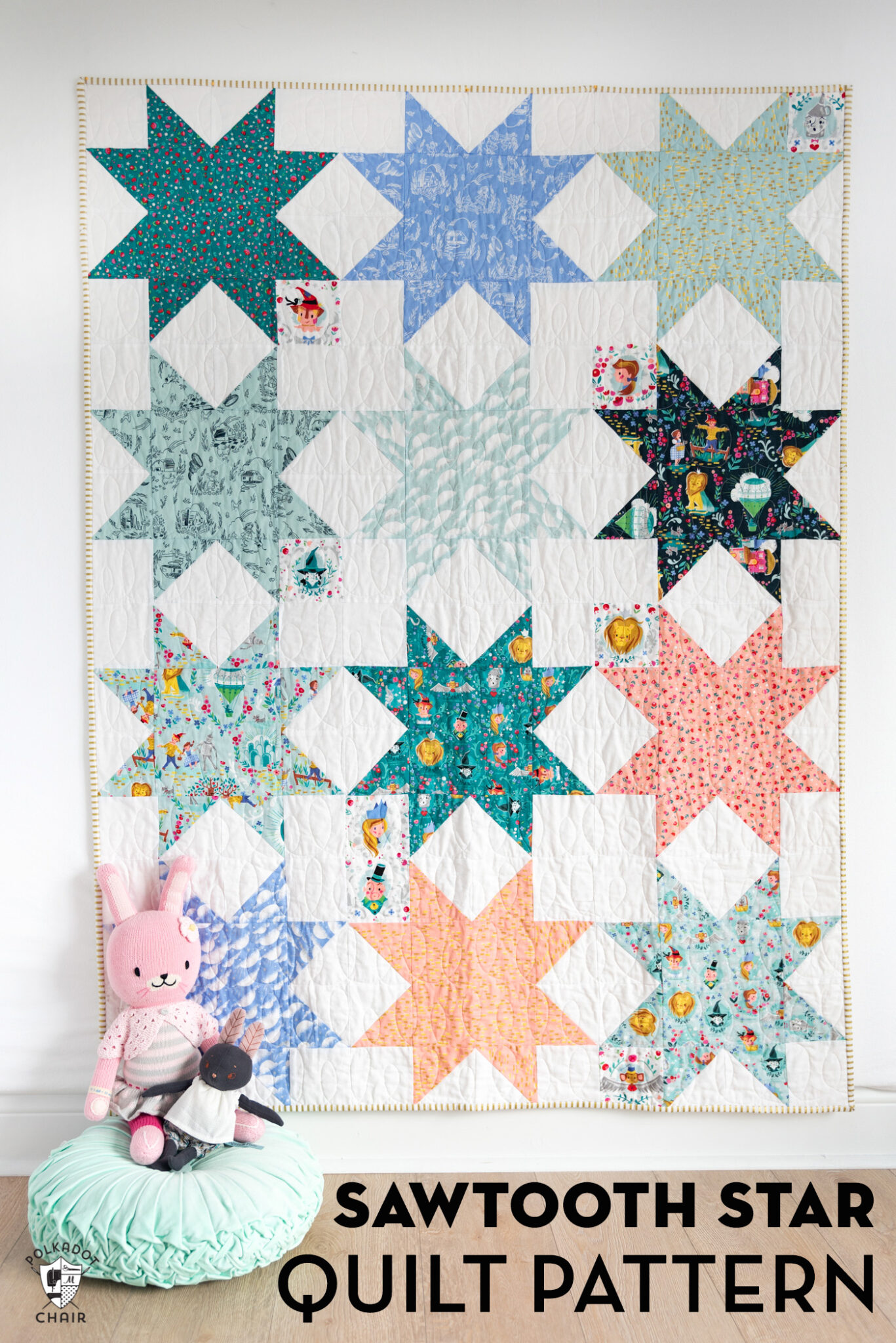 Simple Sawtooth Star Quilt Pattern - The Polka Dot Chair