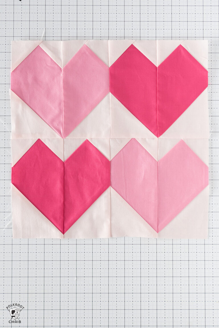 Simple Heart Quilt Block Tutorial (Beginner-Friendly + 3 Sizes!) - The ...