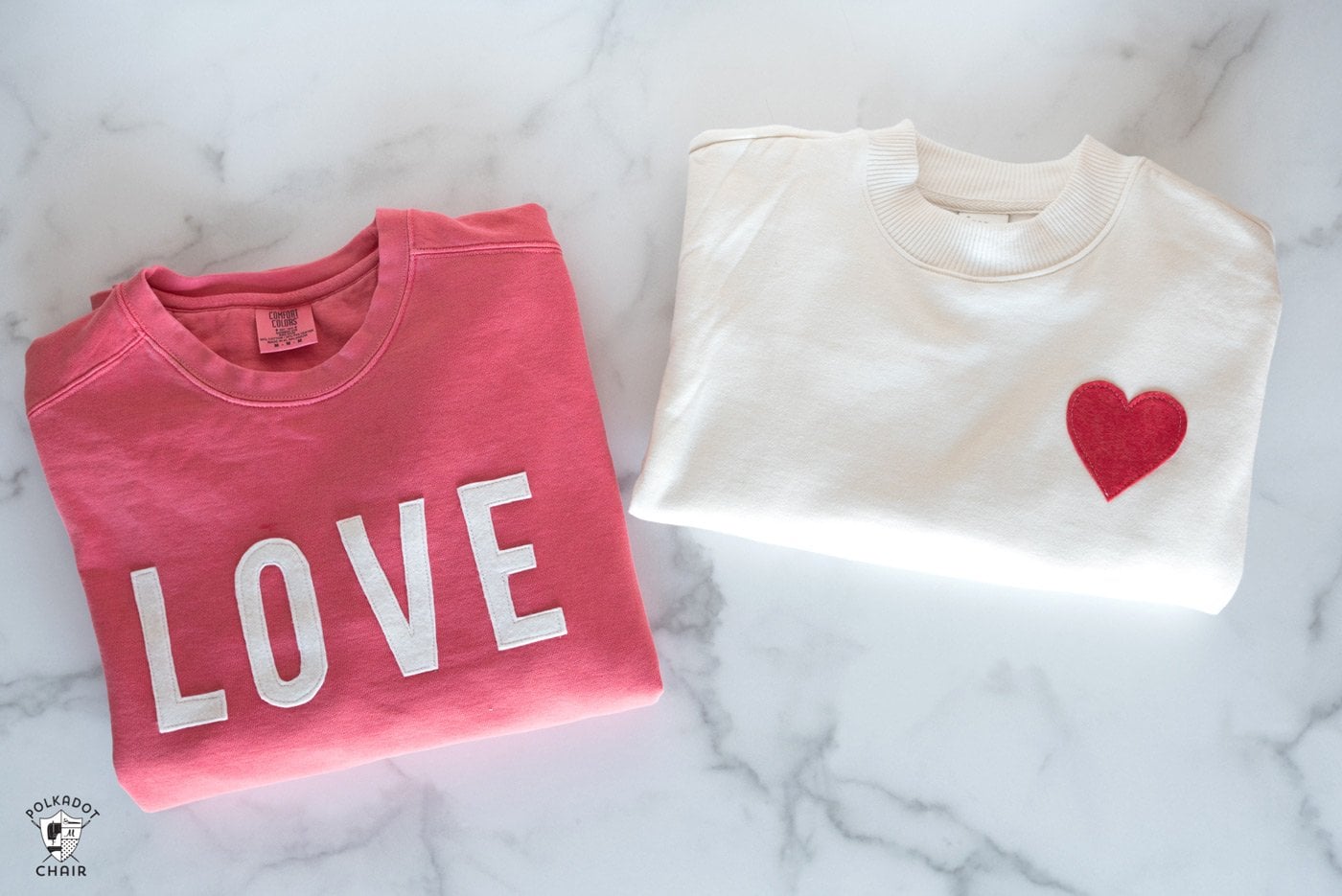 DIY Valentine's Day Sweatshirts - The Polka Dot Chair