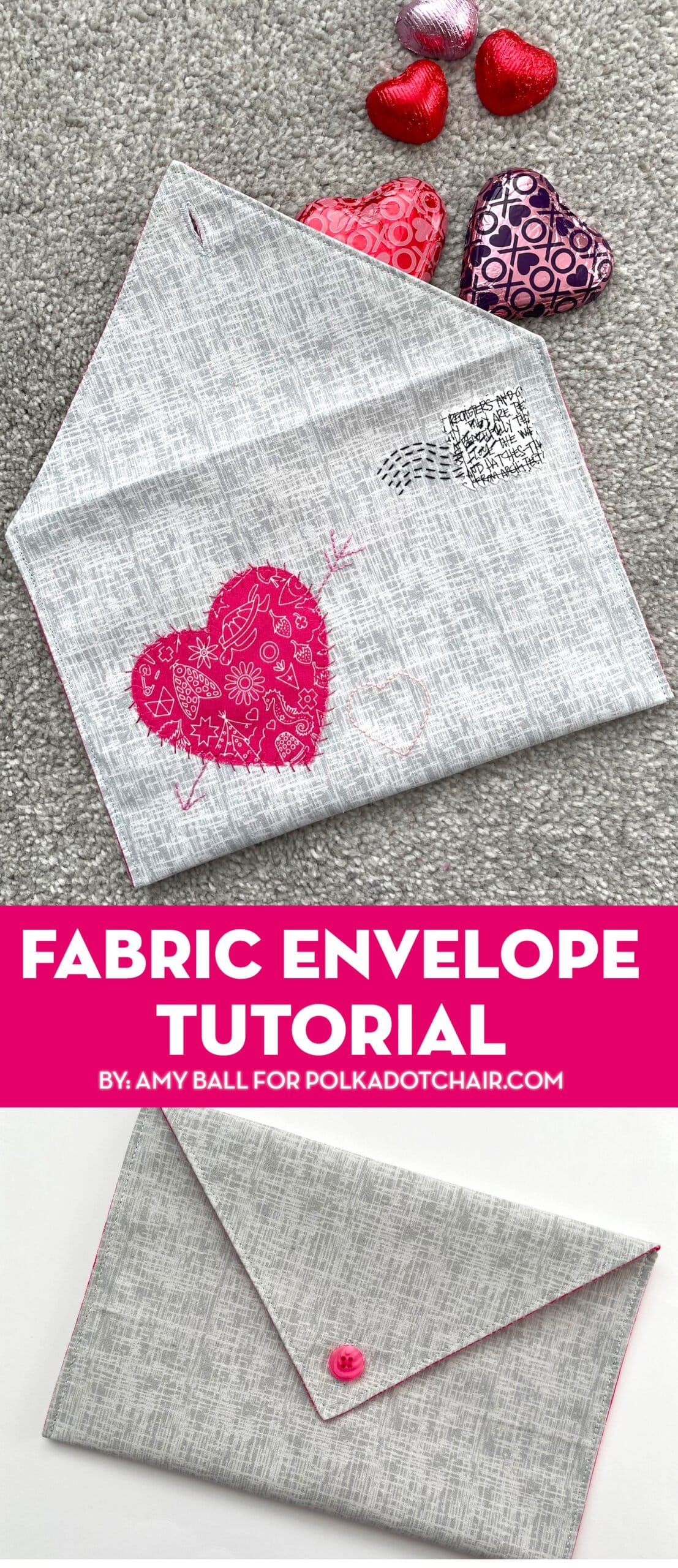 Fabric Envelope Sewing Pattern | The Polka Dot Chair