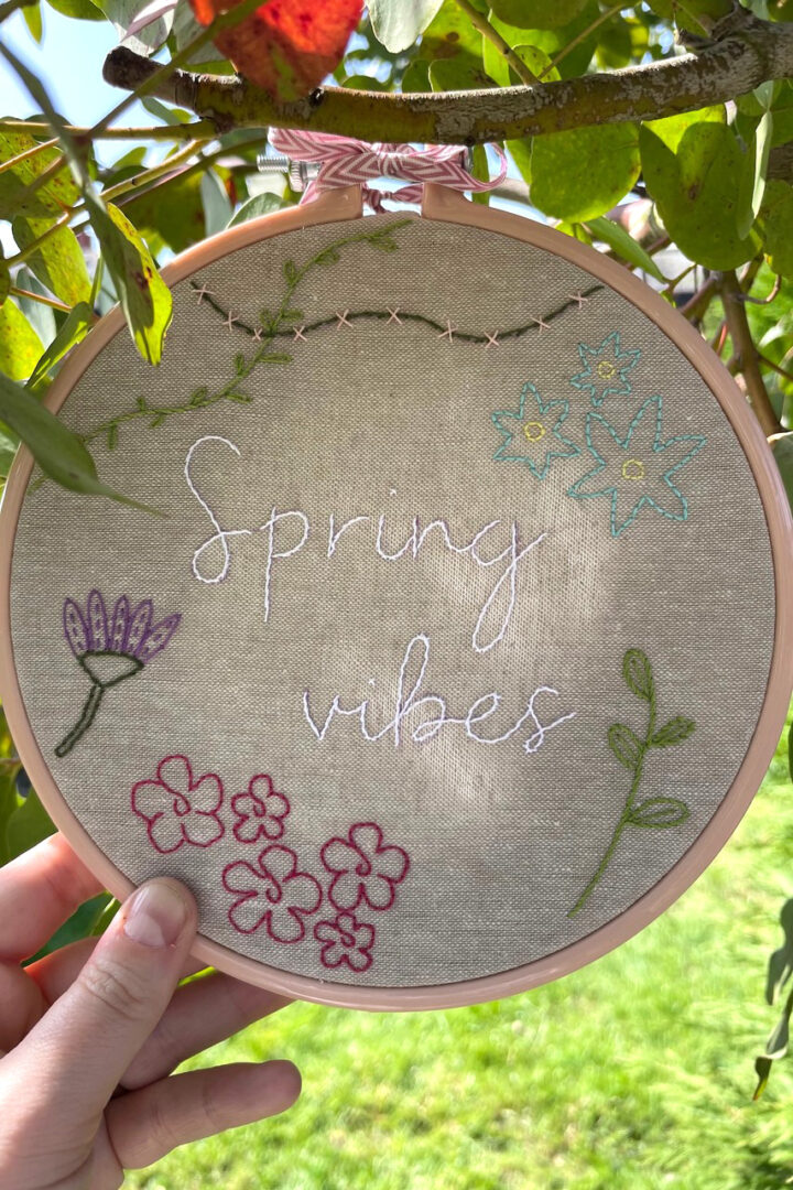 Free Spring Sampler Stitch Hand-Embroidery Pattern | Polka Dot Chair