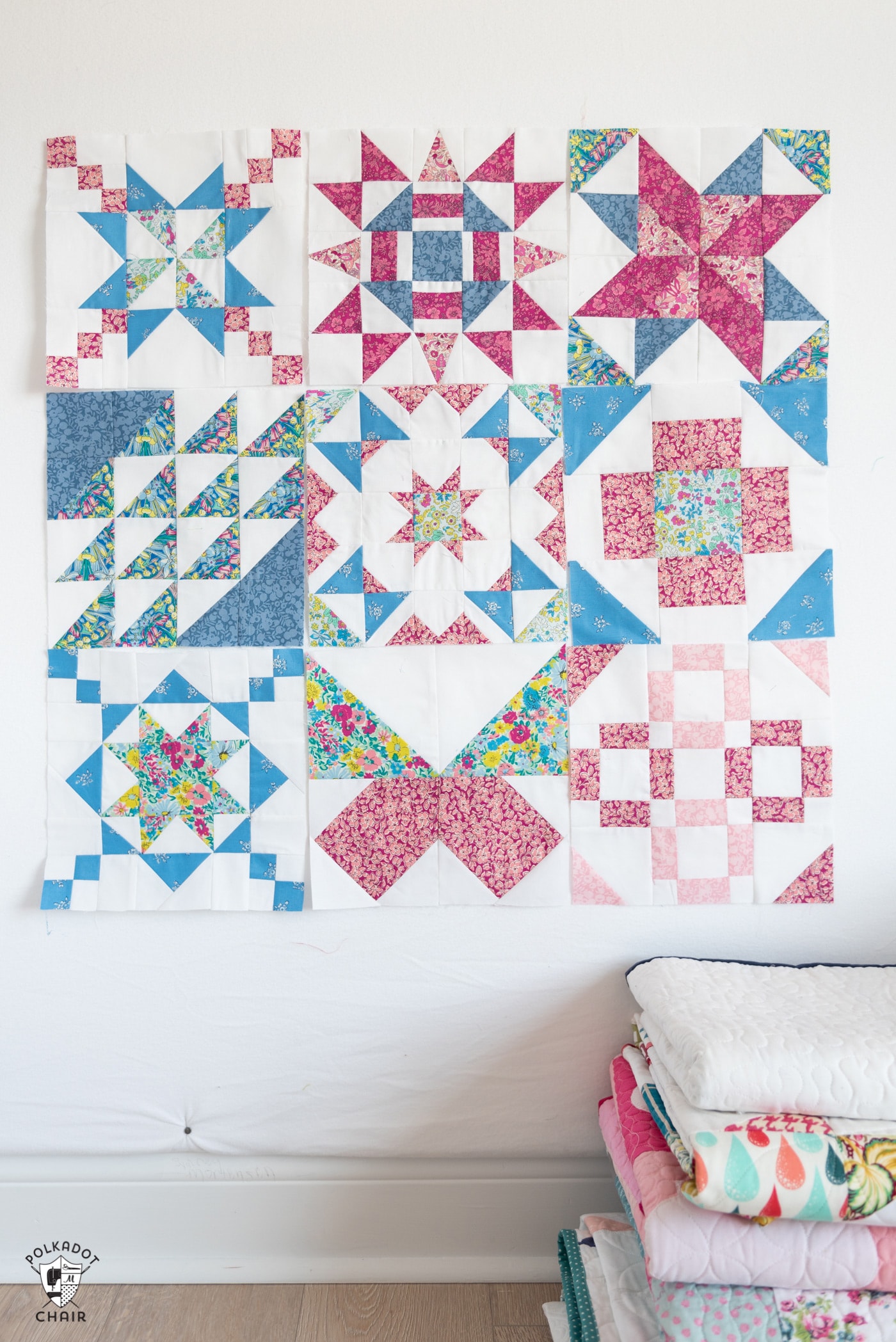RBD Challenge Week 9; Sugar Candy Quilt Block Pattern | Polka Dot Chair