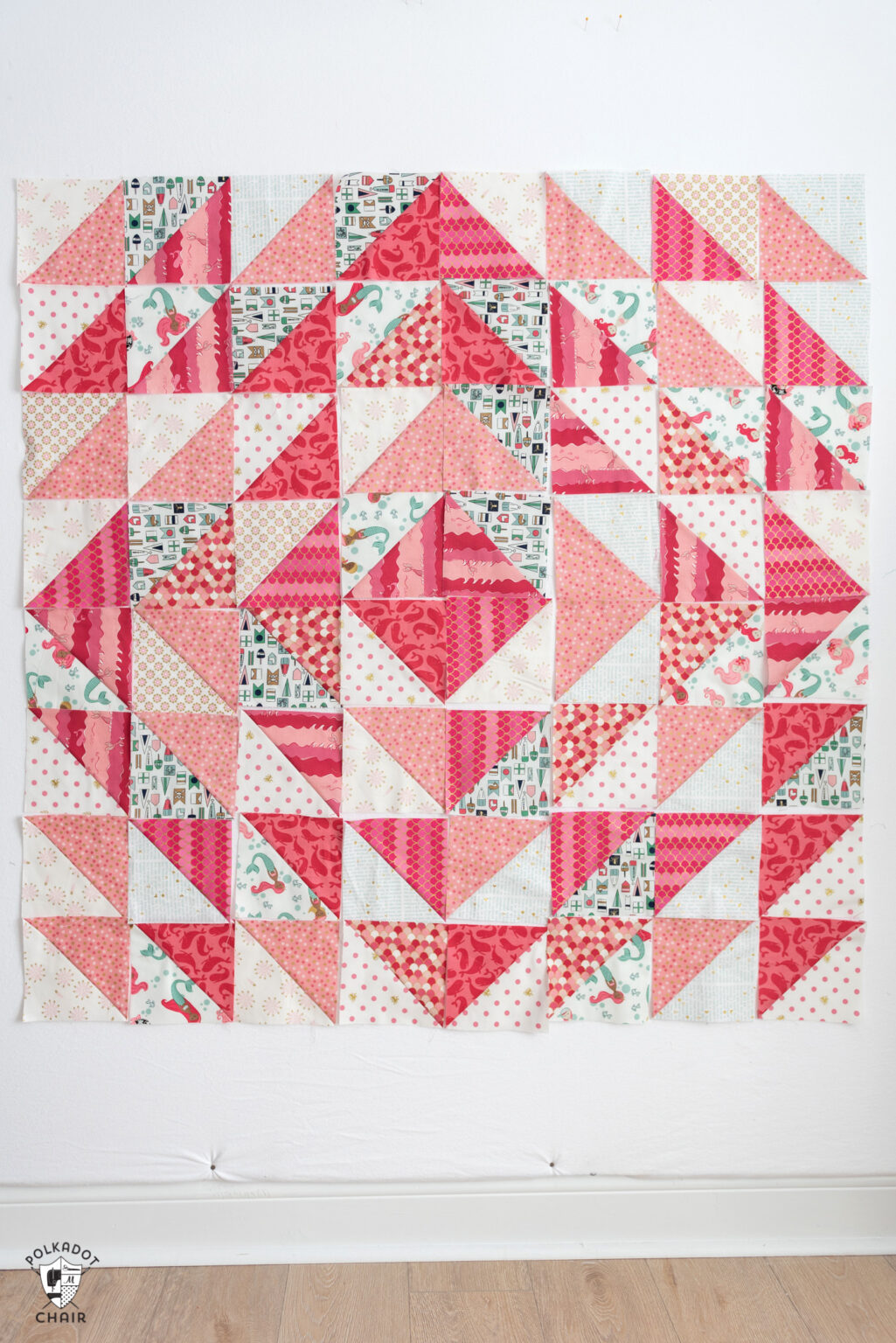 Half Square Triangle Quilt Layouts & Free Baby Quilt Pattern | Polka ...