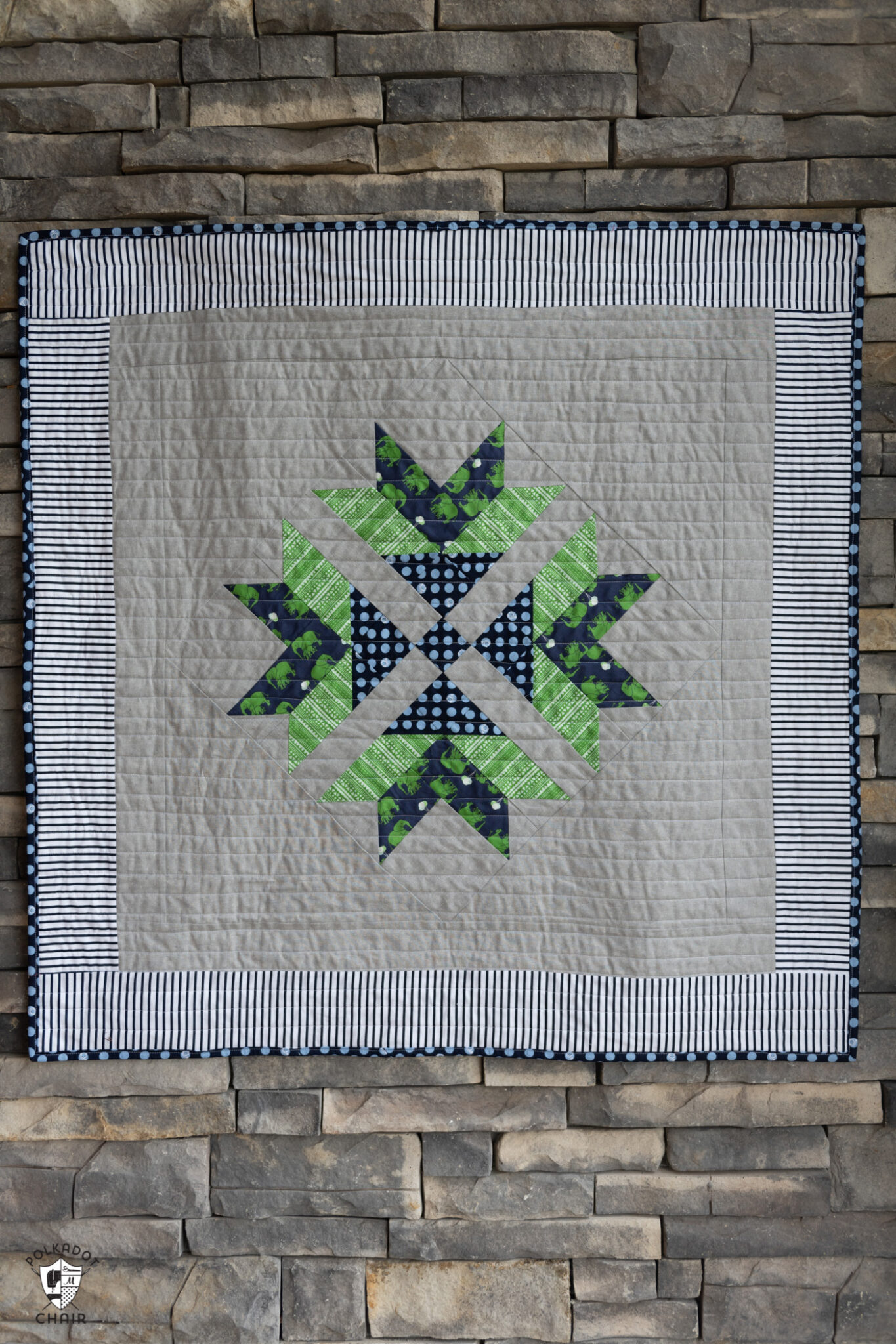Picnic Crossing; A Modern Goose Tracks Quilt Pattern | Polka Dot Chair