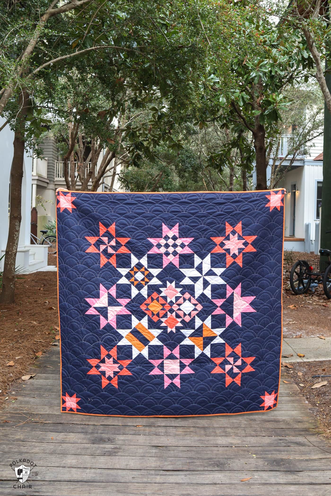 Finish it Friday; Navy Sparkler Quilt - The Polka Dot Chair