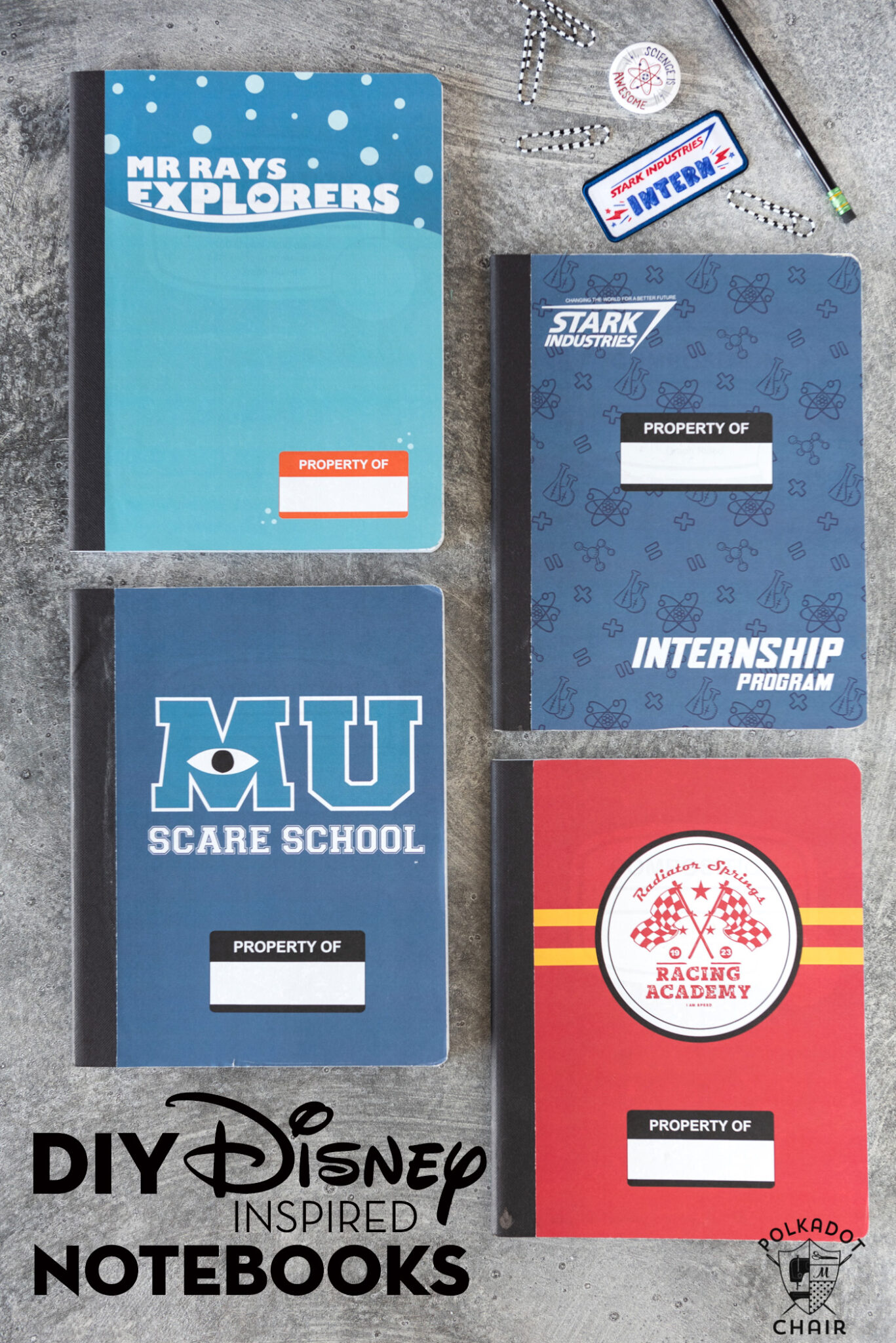 DIY Disney Inspired Notebooks & Free Printable - The Polka Dot Chair