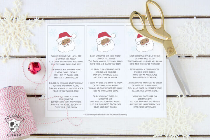 Free Printable Christmas Pillowcase Poem - The Polka Dot Chair