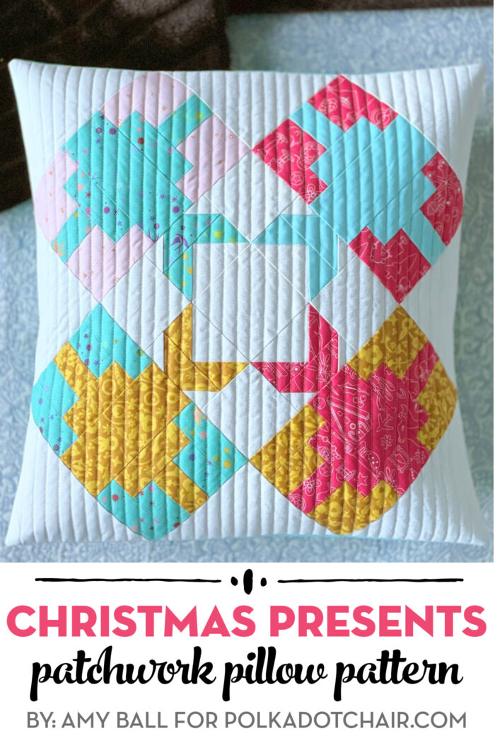 Christmas Presents Quilt Block Pillow Pattern - The Polka Dot Chair