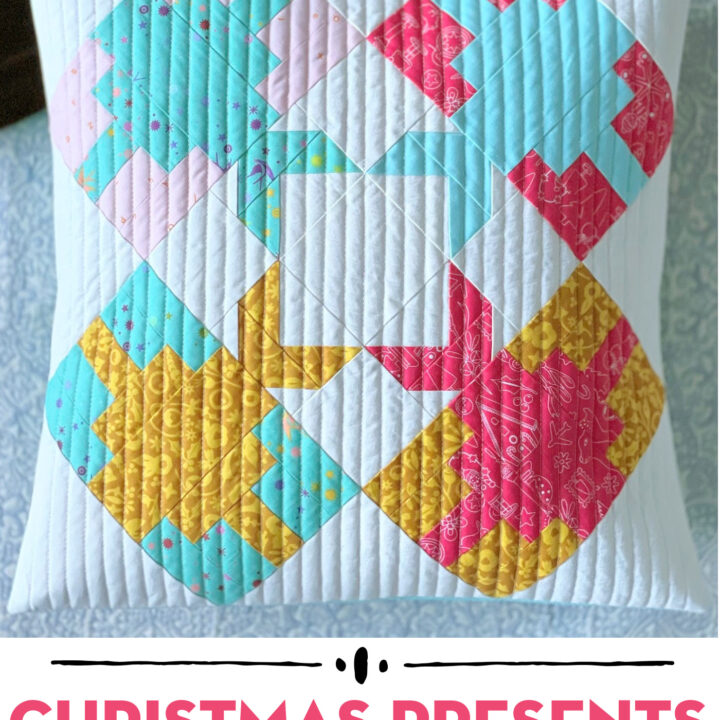 Christmas Presents Quilt Block Pillow Pattern - The Polka Dot Chair