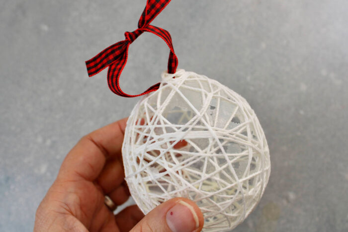 How to Make String Christmas Ornaments - The Polka Dot Chair