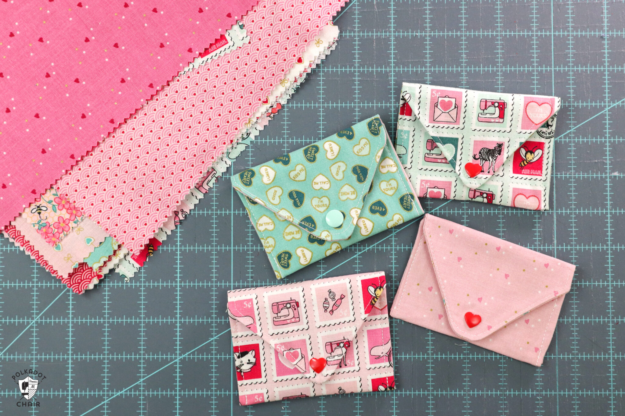 Mini Fabric Envelope Sewing Pattern - The Polka Dot Chair