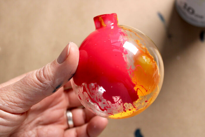 DIY Splatter Paint Christmas Ornaments - The Polka Dot Chair