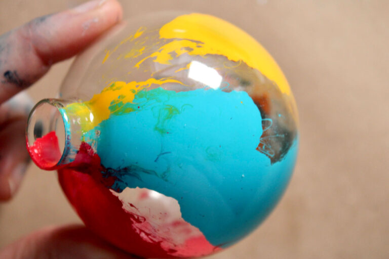 DIY Splatter Paint Christmas Ornaments - The Polka Dot Chair