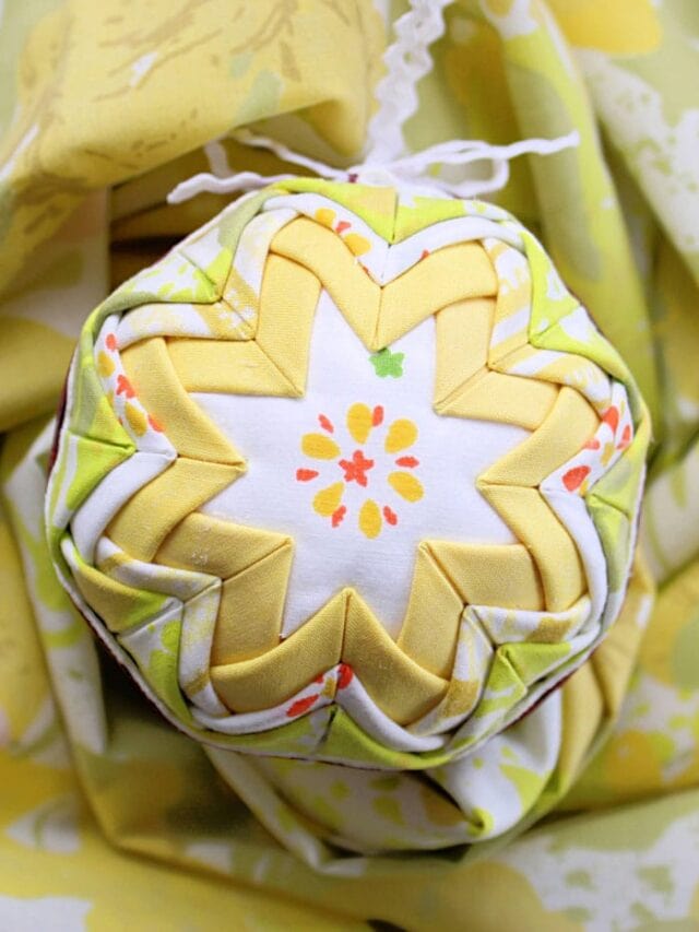 How to Make a Vintage Folded Fabric Star Ornament Story - The Polka Dot ...