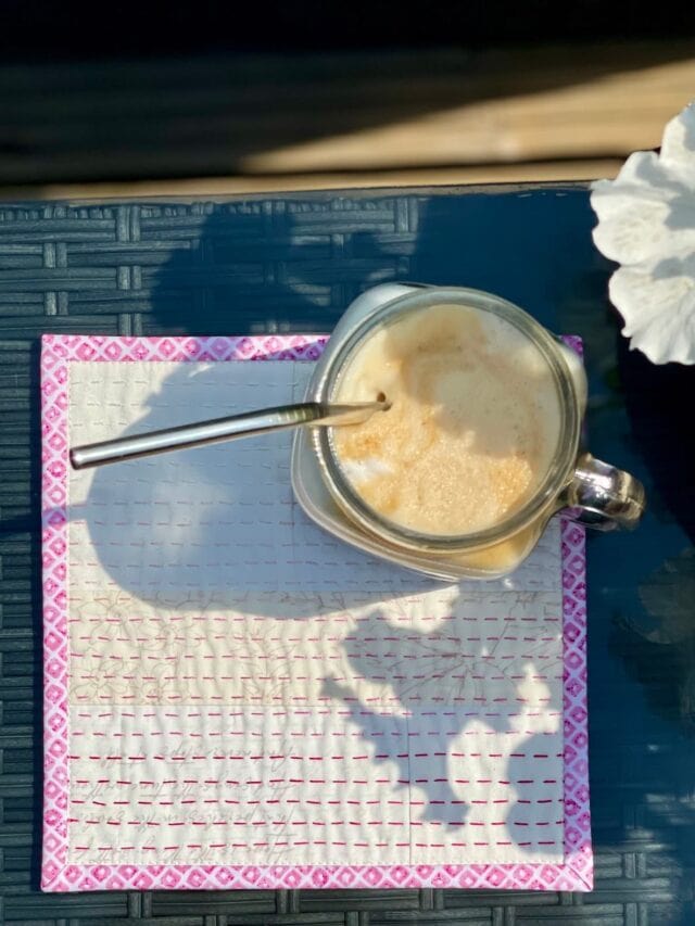 Big Stitch Hand Quilted Mug Rug Pattern Story - The Polka Dot Chair