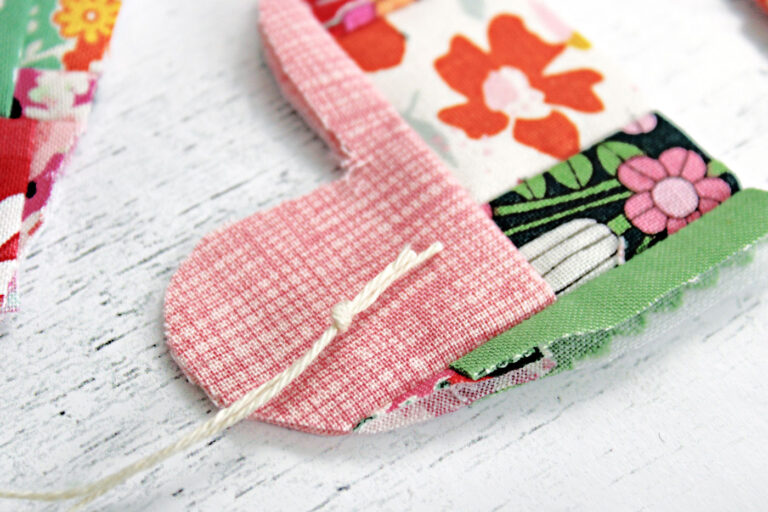 Improv Pieced Patchwork Heart Ornaments - The Polka Dot Chair