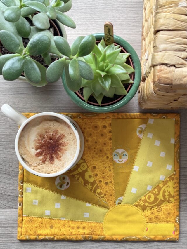 How to Make a Mug Rug using Quilt as you Go Method | Polka Dot Chair