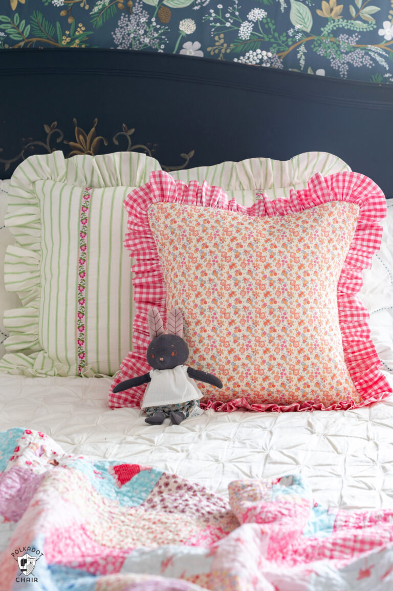 How to Make a Pillow Sham with a Ruffle Edge - The Polka Dot Chair