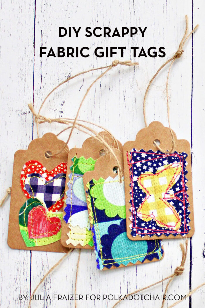 Simple Scrappy Fabric Gift Tags - The Polka Dot Chair