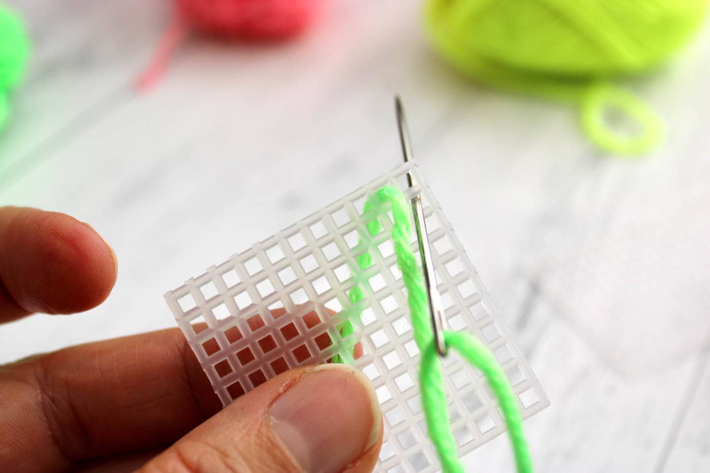 Yarn Stitched Jingle Ball Ornament Tutorial - The Polka Dot Chair