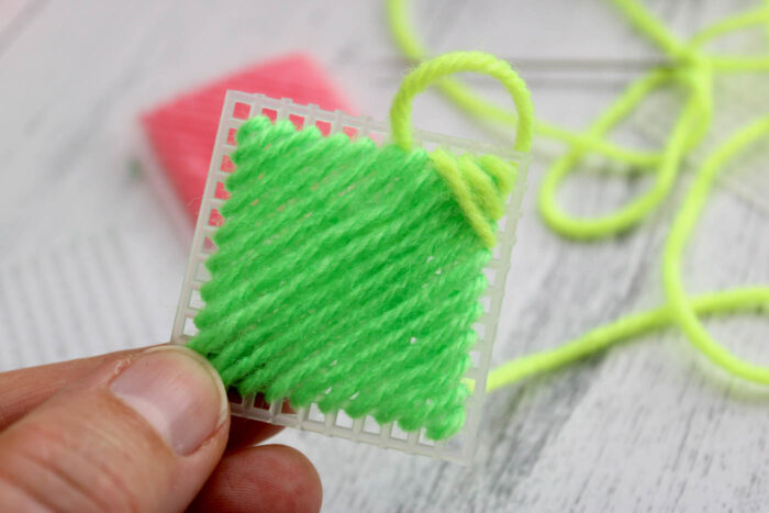 Yarn Stitched Jingle Ball Ornament Tutorial - The Polka Dot Chair