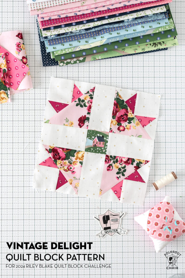 Free Pattern for a 6 and 12 inch Shoo Fly Quilt Block | Polka Dot Chair