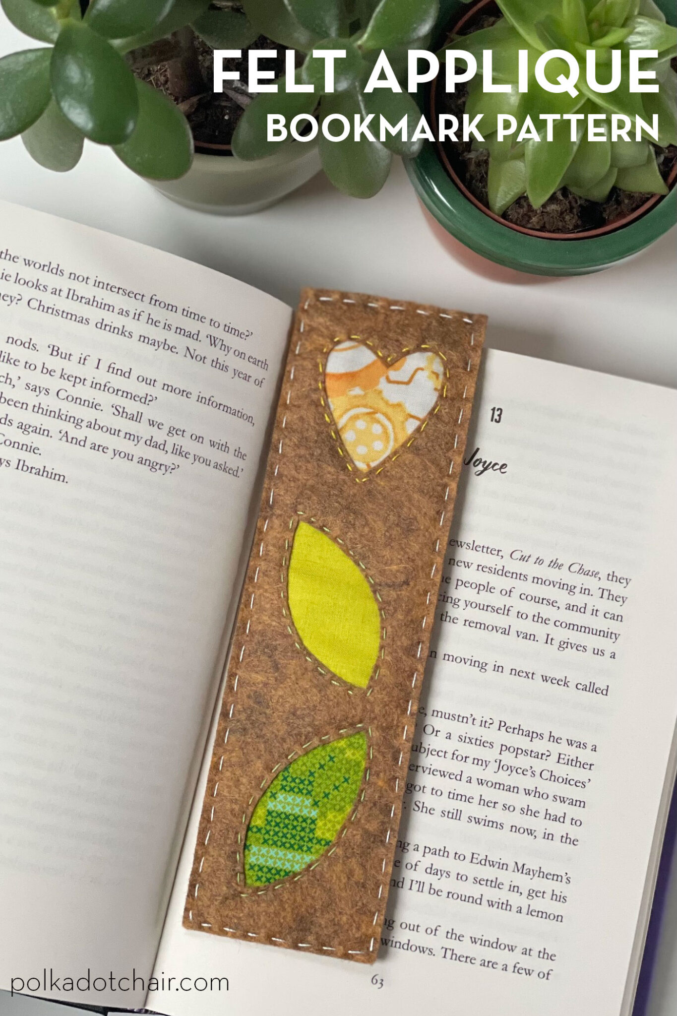 How to Sew a Charming Felt Applique Bookmark - The Polka Dot Chair