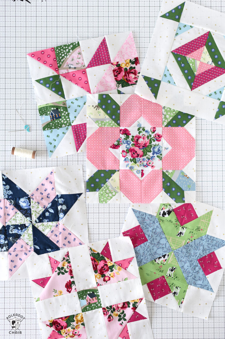 Bloom Where You Are Planted Quilt Block Pattern - The Polka Dot Chair