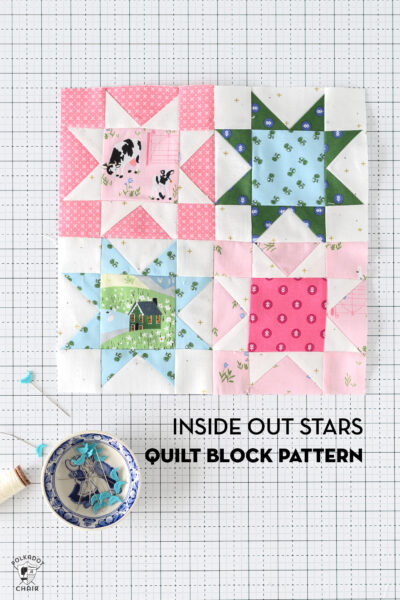 Inside Out Stars Quilt Block Pattern - The Polka Dot Chair
