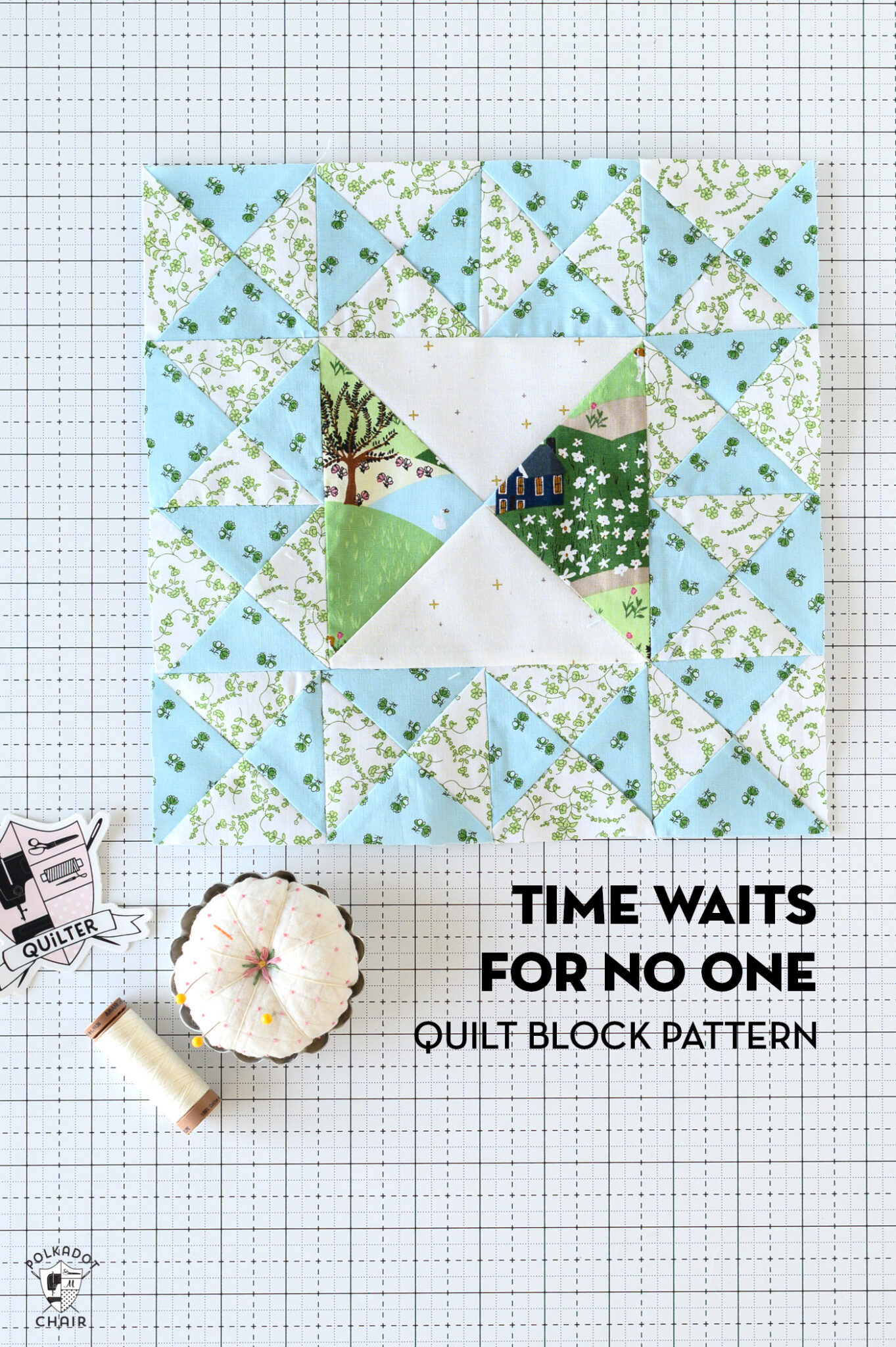 "Time Waits for No One" Free 10-inch Quilt Block Pattern - The Polka ...