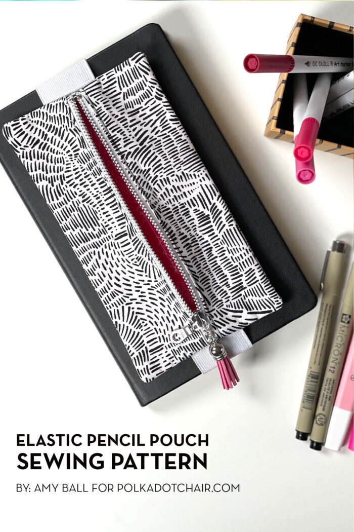 Elastic Pencil Case Bookmark Sewing Pattern - The Polka Dot Chair