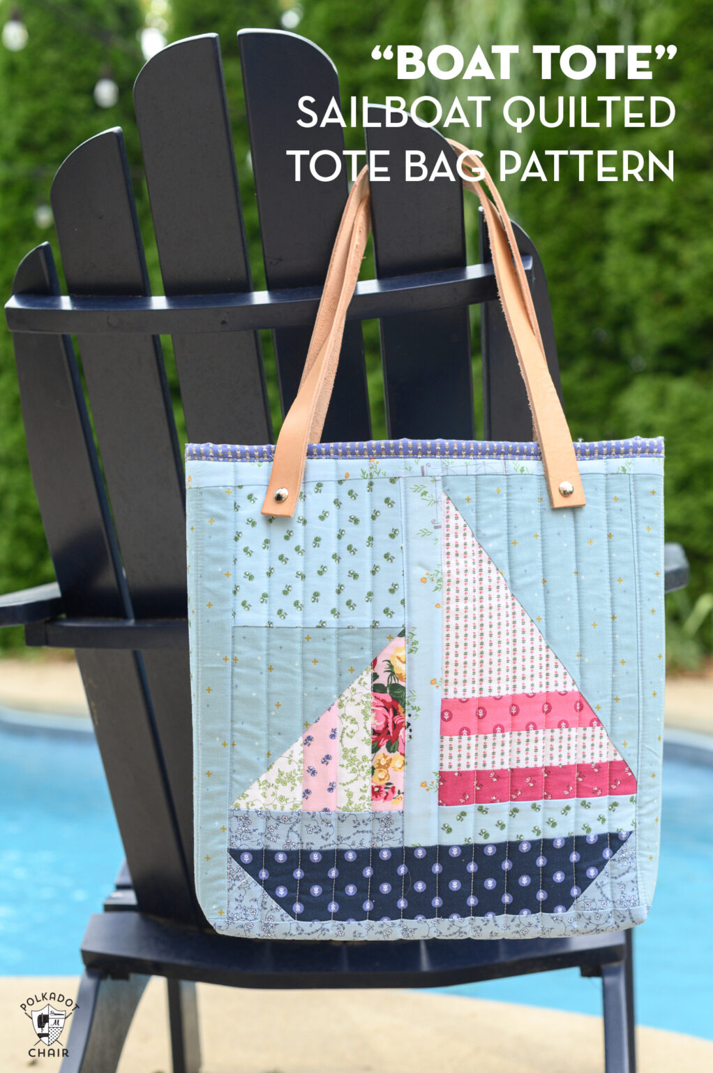 How to Make a Sailboat Quilt Block Tote Bag - The Polka Dot Chair