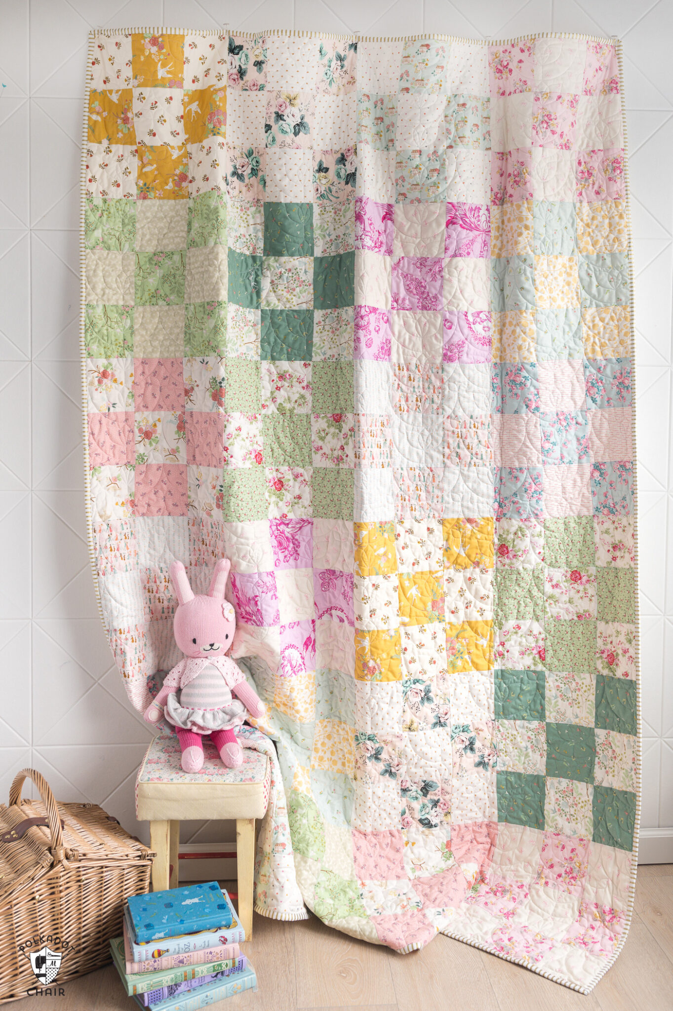 Gathered Quarters Nine Patch Quilt Pattern - Beginner Friendly! | Polka ...