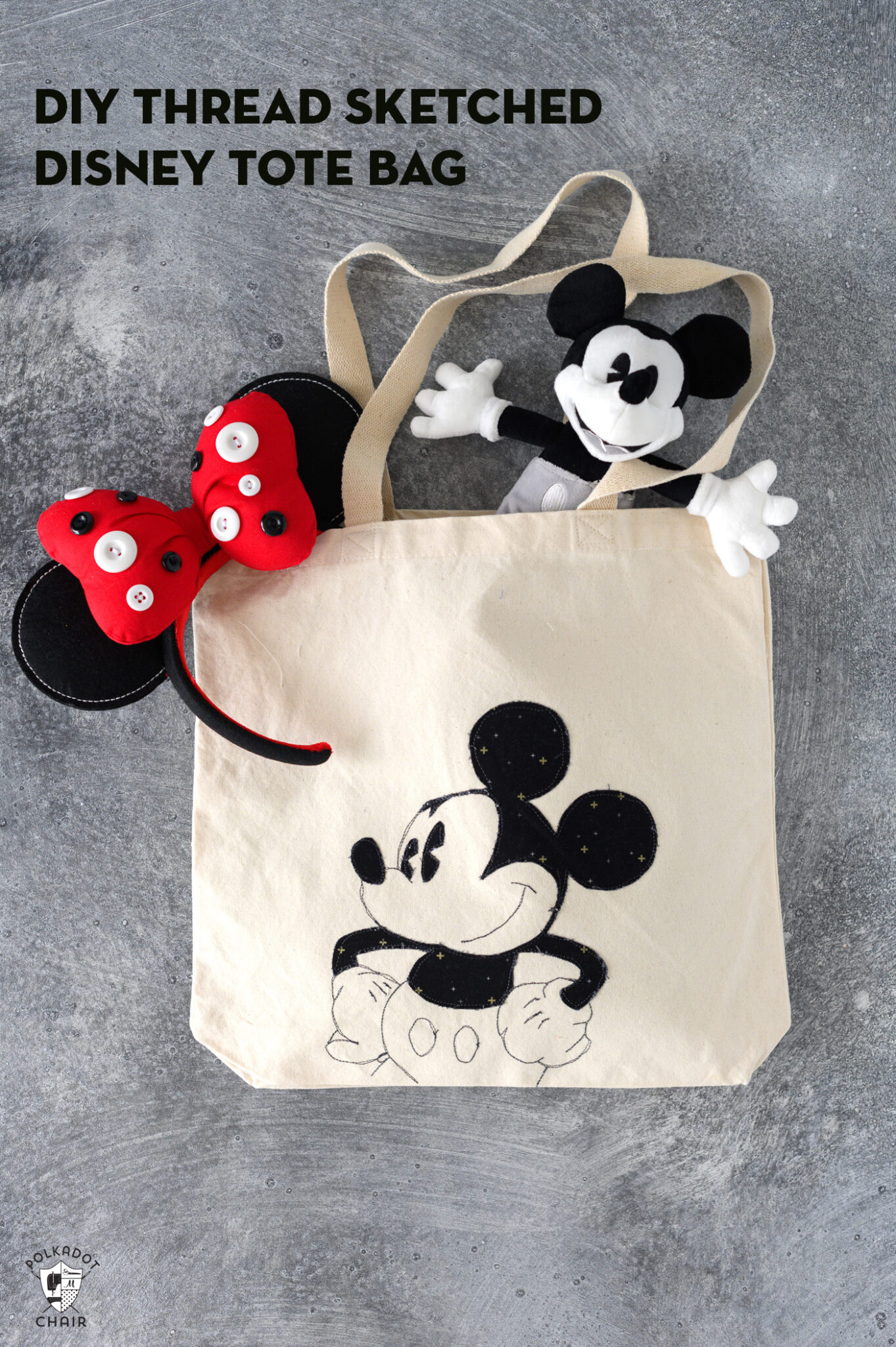 Create a Disney Canvas Tote Bag with Appliqué and Thread Sketching ...