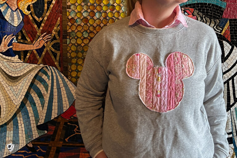 DIY Quilt-As-You-Go Disney Sweatshirt - The Polka Dot Chair