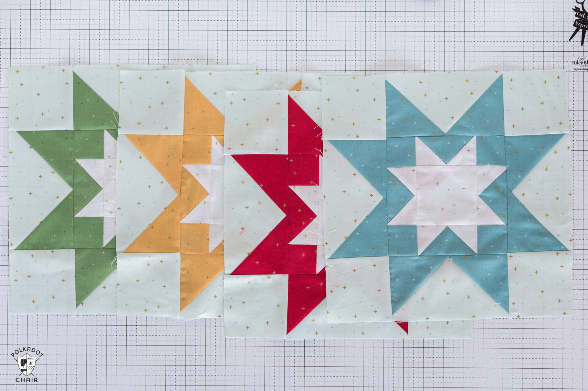 Corner Star Quilt Block Pattern for the Festive Friends Quilt Along - The Polka Dot Chair
