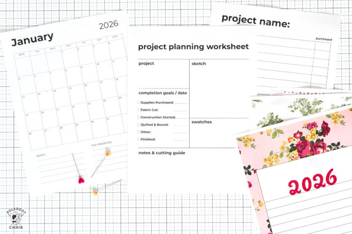 2026 Printable Quilt Planner & Monthly Calendars | Polka Dot Chair