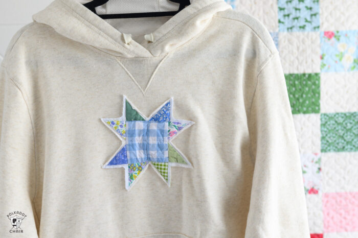 How to Make an Upcycled Quilt Block Sweatshirt - The Polka Dot Chair