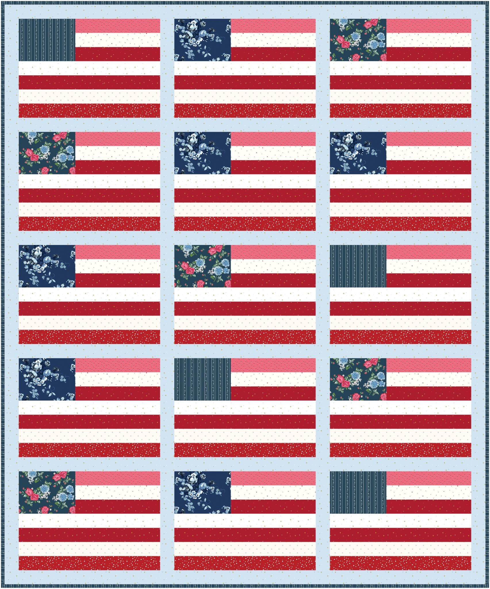 Simple American Flag Quilt Block Tutorial & More American Flag Quilt ...