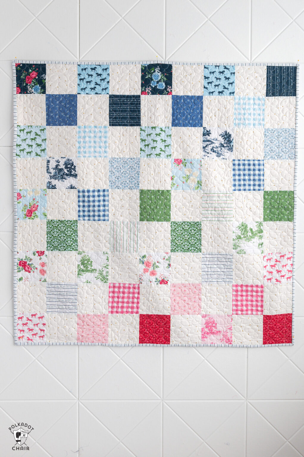 Simple Charm Pack Baby Quilt Pattern - The Polka Dot Chair